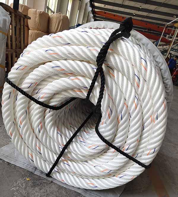 Ocean Transportation Nylon Hawser Atlas Rope 6 Strand 56mm X 220 Meters