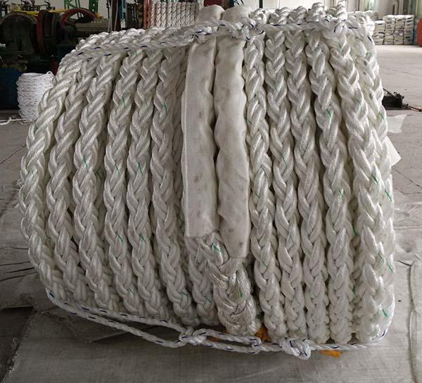 Eight Strand Multifilament Nylon Mooring Rope 36mm X 500m Strong Stickiness