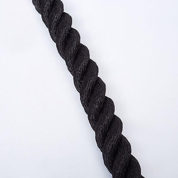 Black 3 Strand Twisted Rope PP Nylon High Breaking Strength Coil Package